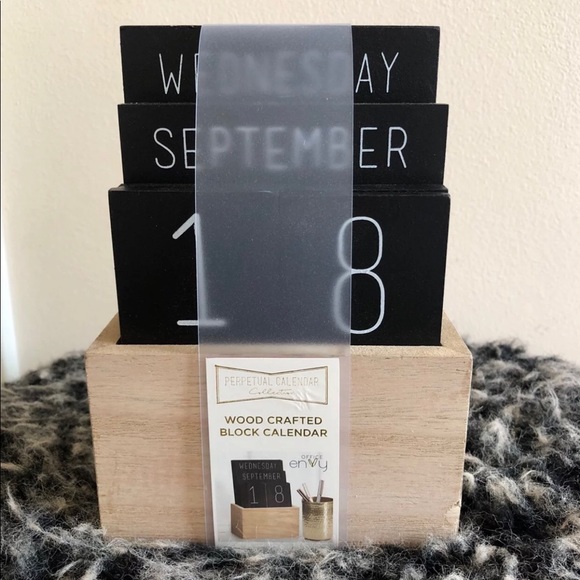 Rae Dunn | Office | Farmhouse Wood Block Calendar | Poshmark